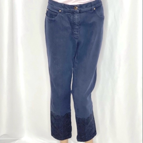 Escada | Jeans | Escada Denim Cropped Embroidered Jeans | Poshmark